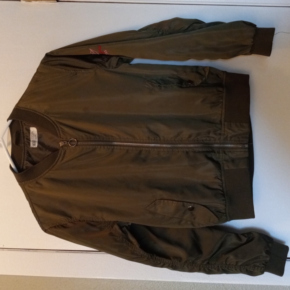 H&M | Jackets & Coats | H M Green Military Look Bommer Jacket Sz S ...